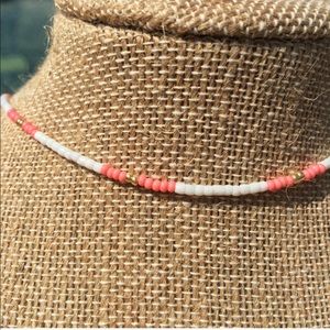 Brandy Melville | Jewelry | Salmon White And Gold Pattern Bead Choker ...